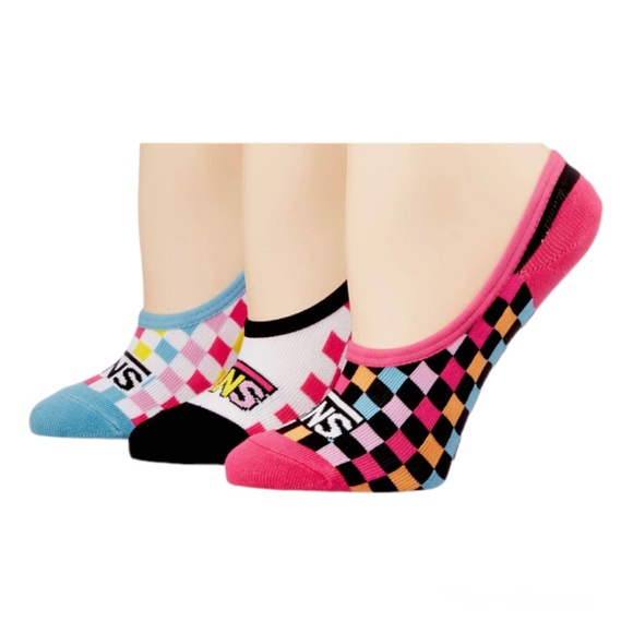 Vans | Accessories | Vans No Show Socks 3pack Low Cut Zoo Check ...